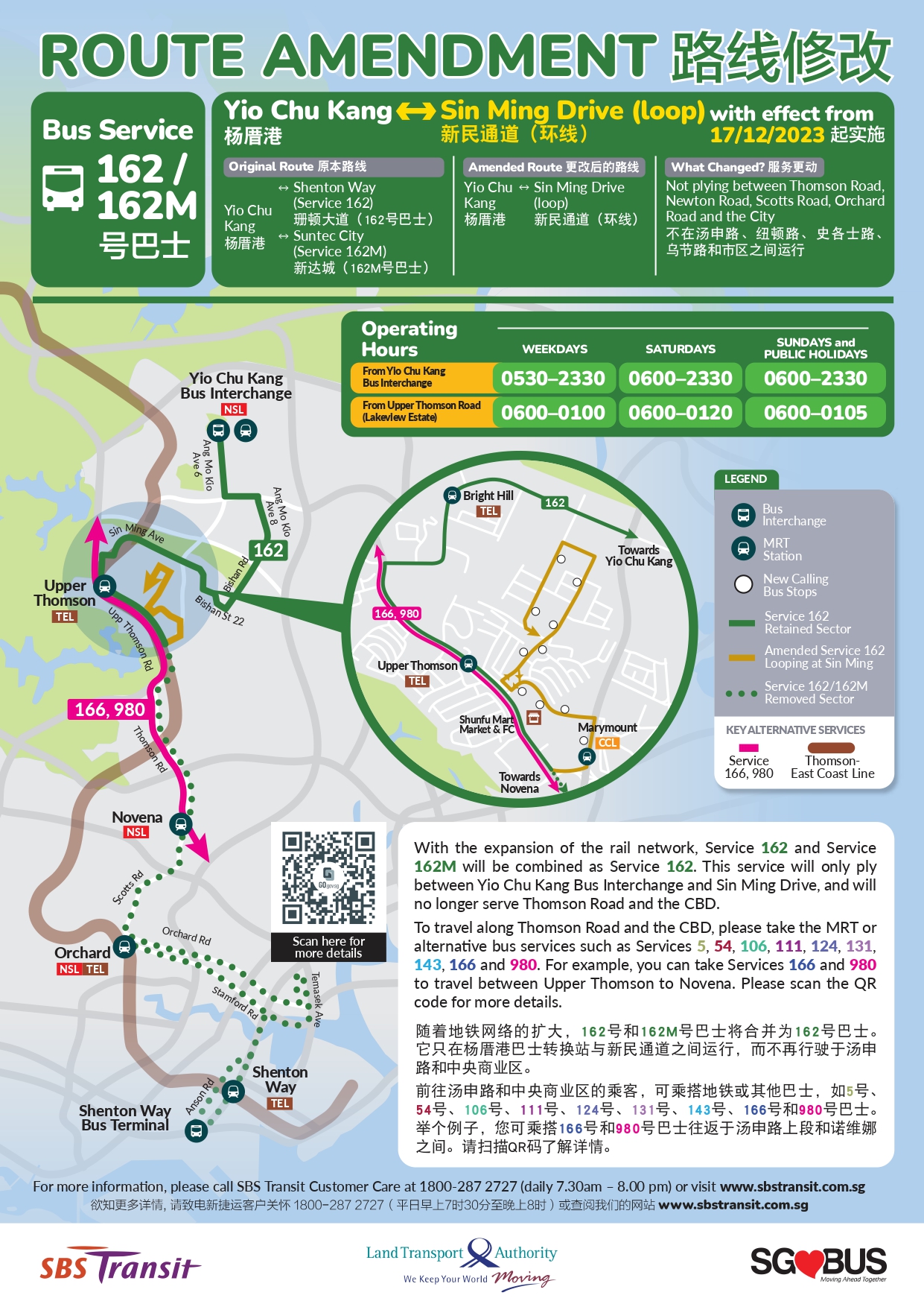 Route Amendment for Service 162/162M - SBSTransit