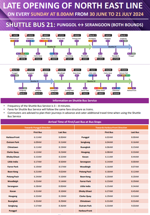 Late Opening of North East Line - SBSTransit
