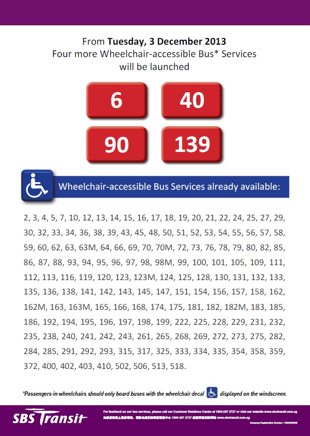 From Tuesday, 3 December 2013 Four more Wheelchair-accessible Bus ...
