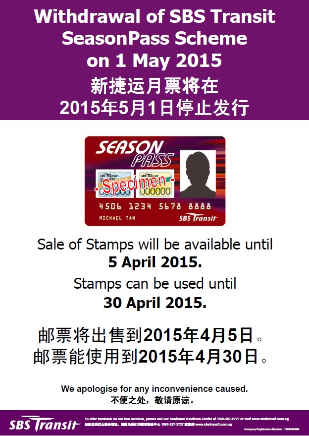 Withdrawal of SBS Transit SeasonPass Scheme - SBSTransit